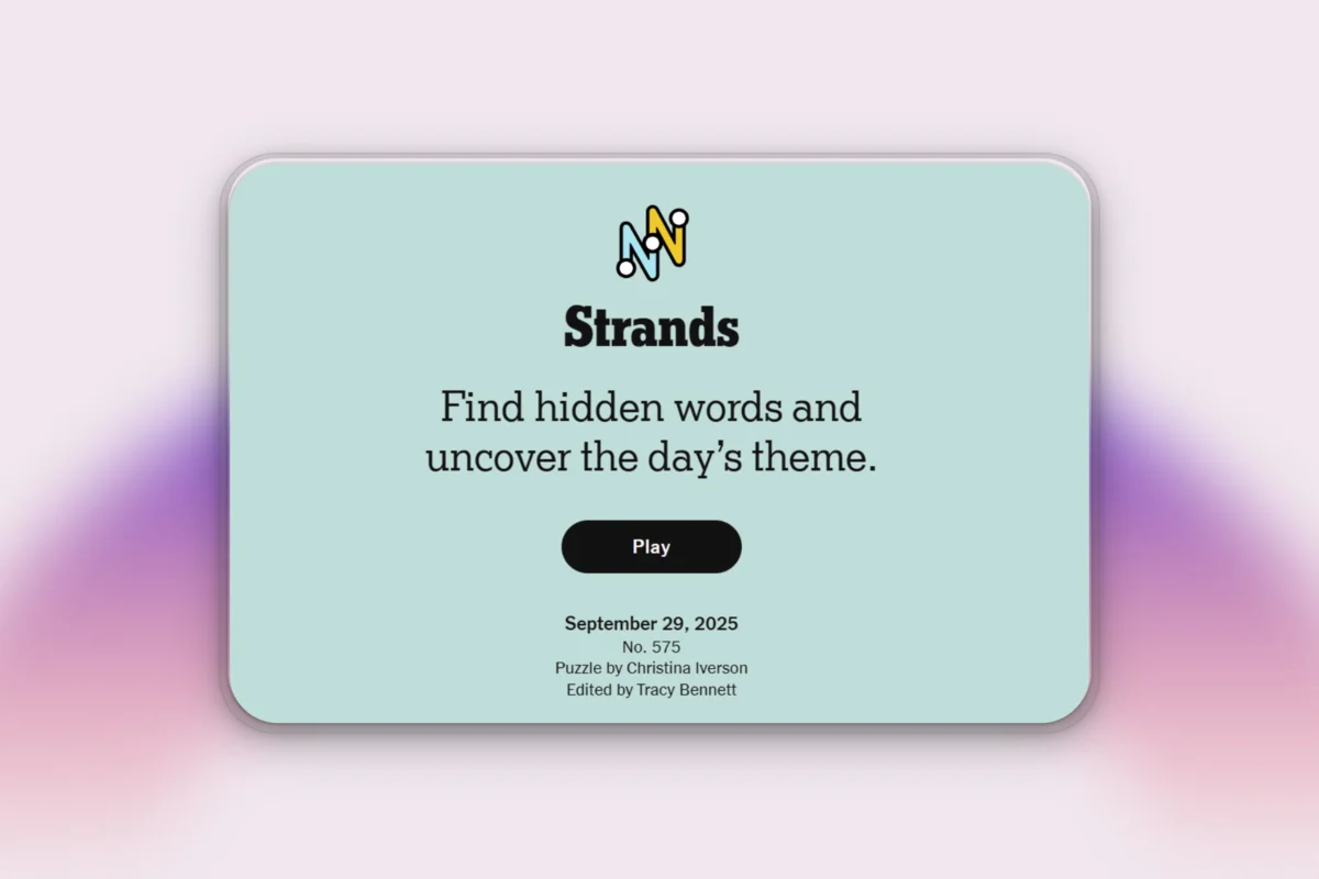 NYT Strands Hints, Answers & Spangram: Monday Sep 29, 2025