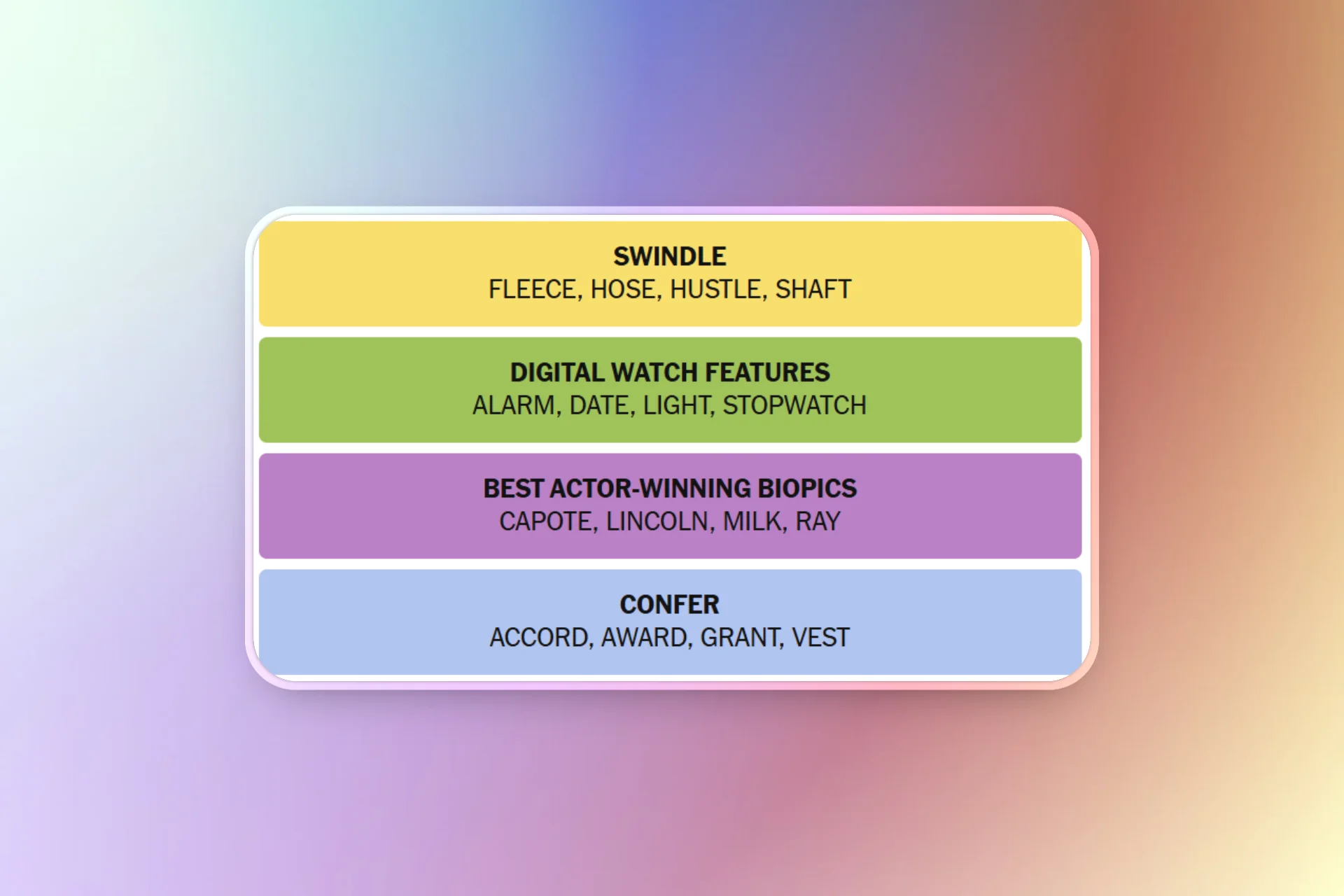 Today NYT Connections #867 Hints & Answers Of Sat, Oct 25